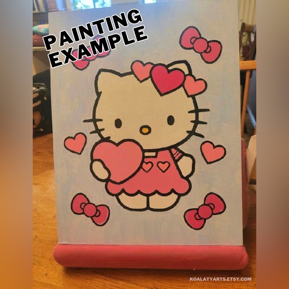Art | Paint Your Own Hello Kitty Canvas Hello Kitty With Hearts Sip And ...